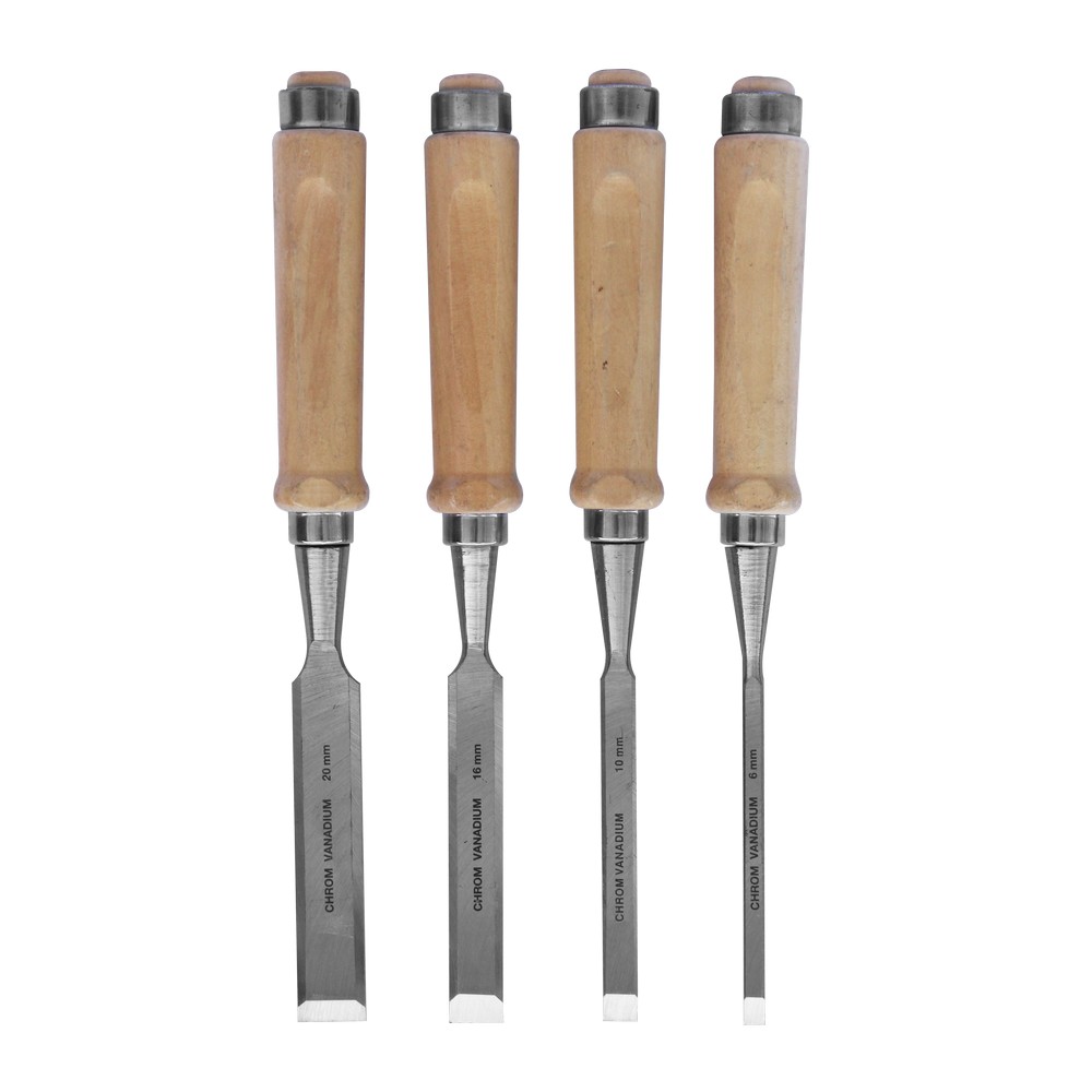 Juego de formón mango madera de 6-20mm 4 piezas - Formones