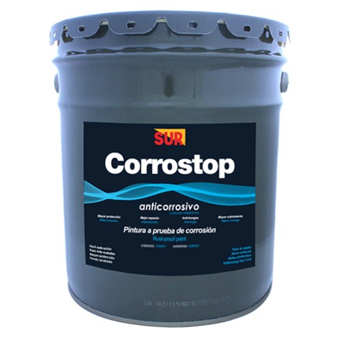 Pintura anticorrosiva corrostop negro 5 gal - colores de línea ...