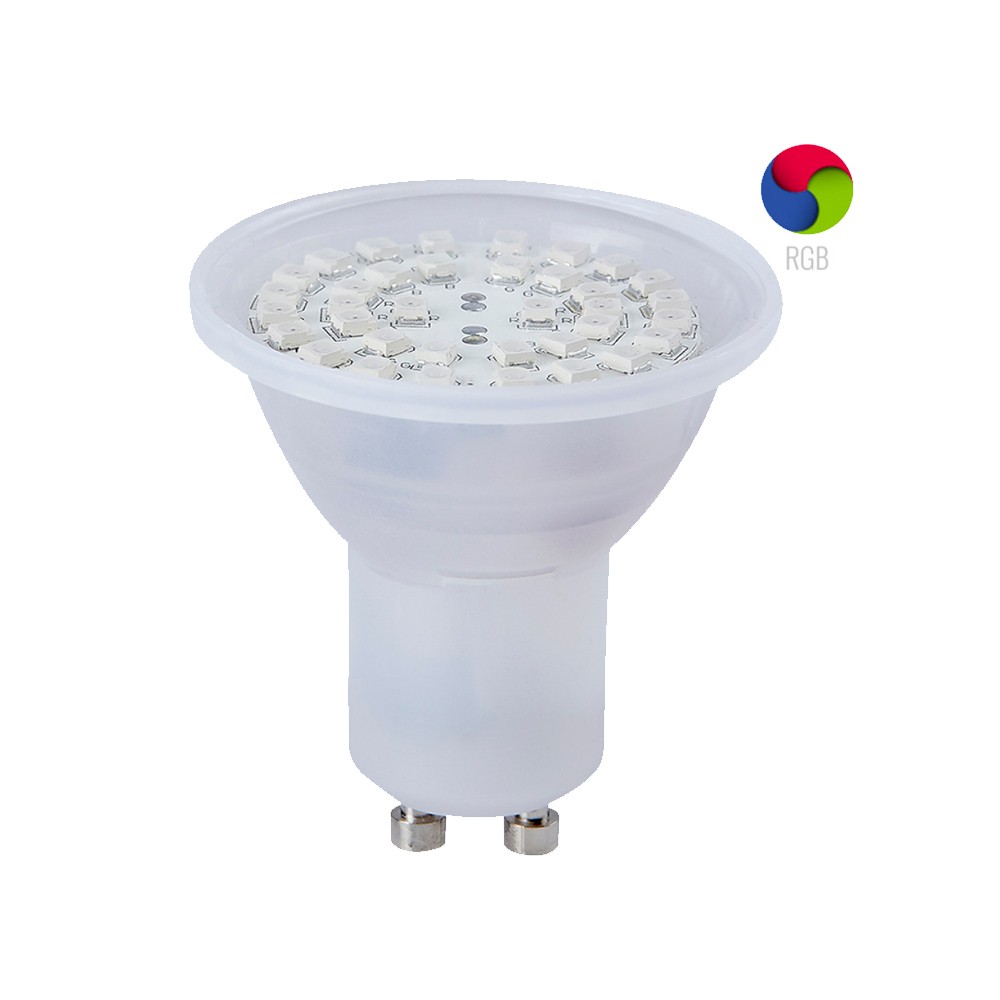 Bombillo led mr16 3 w gu10 luz multicolor - Focos led