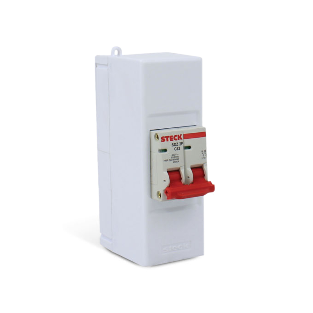 Breaker caja para interior de sobreponer 63ax2p steck - Dados térmicos