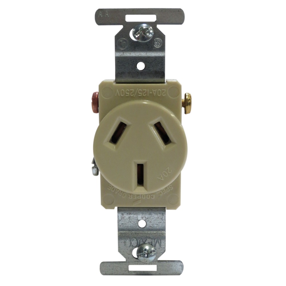 Toma de empotrar hembra polarizado 20a 120-240vac