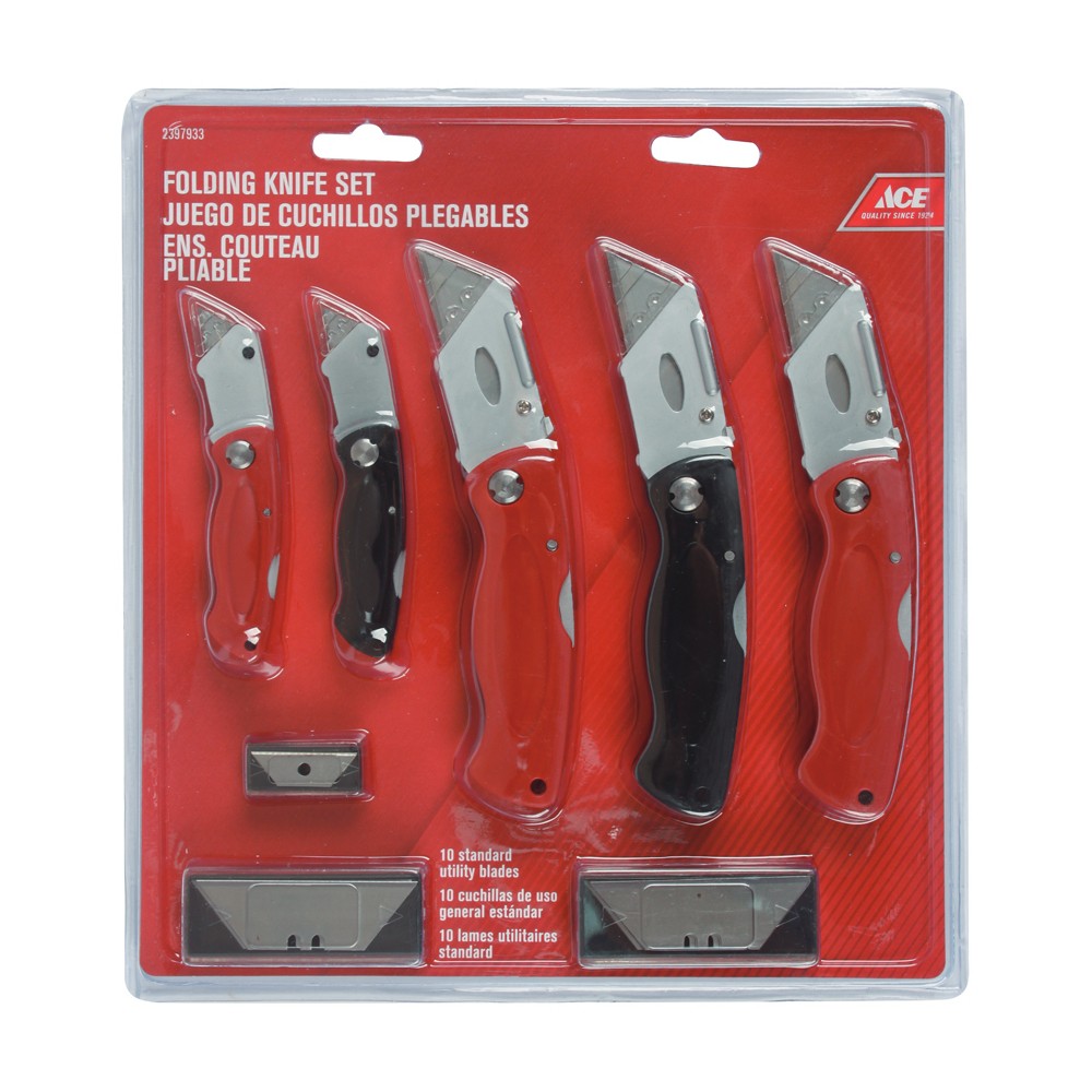 Set de cuchillas plegables 5 piezas - Cuchilla retractil