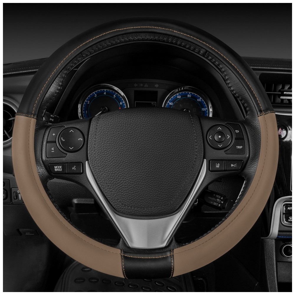 Forro para timon 2 tonos negro/beige cat - Forros para timon