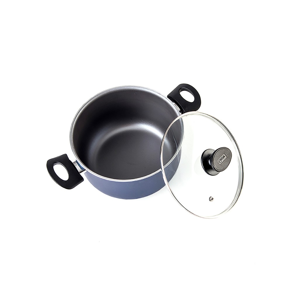 Olla de aluminio con tapa de vidrio 5lt balance - Ollas