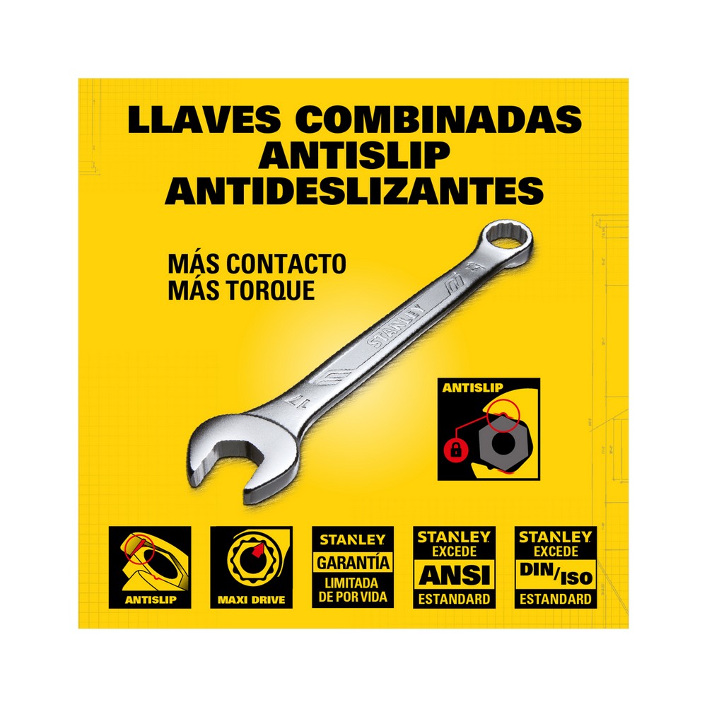 Llave mixta 17 milimetros antislip - Llaves mixtos en milimetros