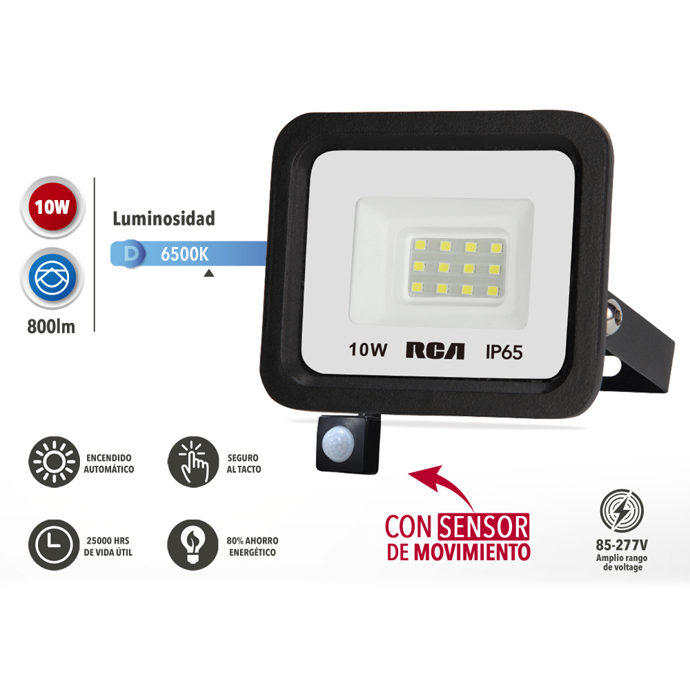 Reflector led 10w con sensor movimient - Reflectores led