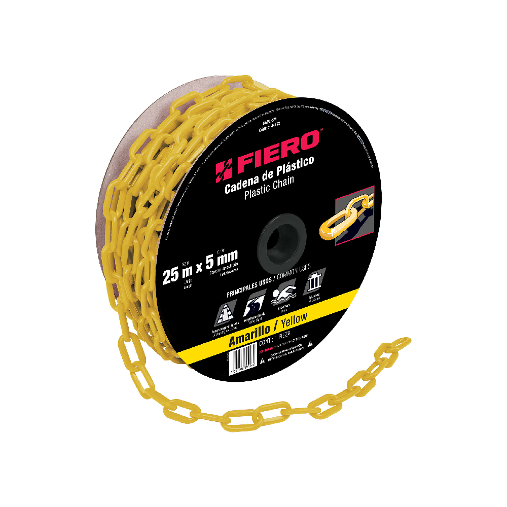Cadena plastica 5mm amarilla - Cadenas