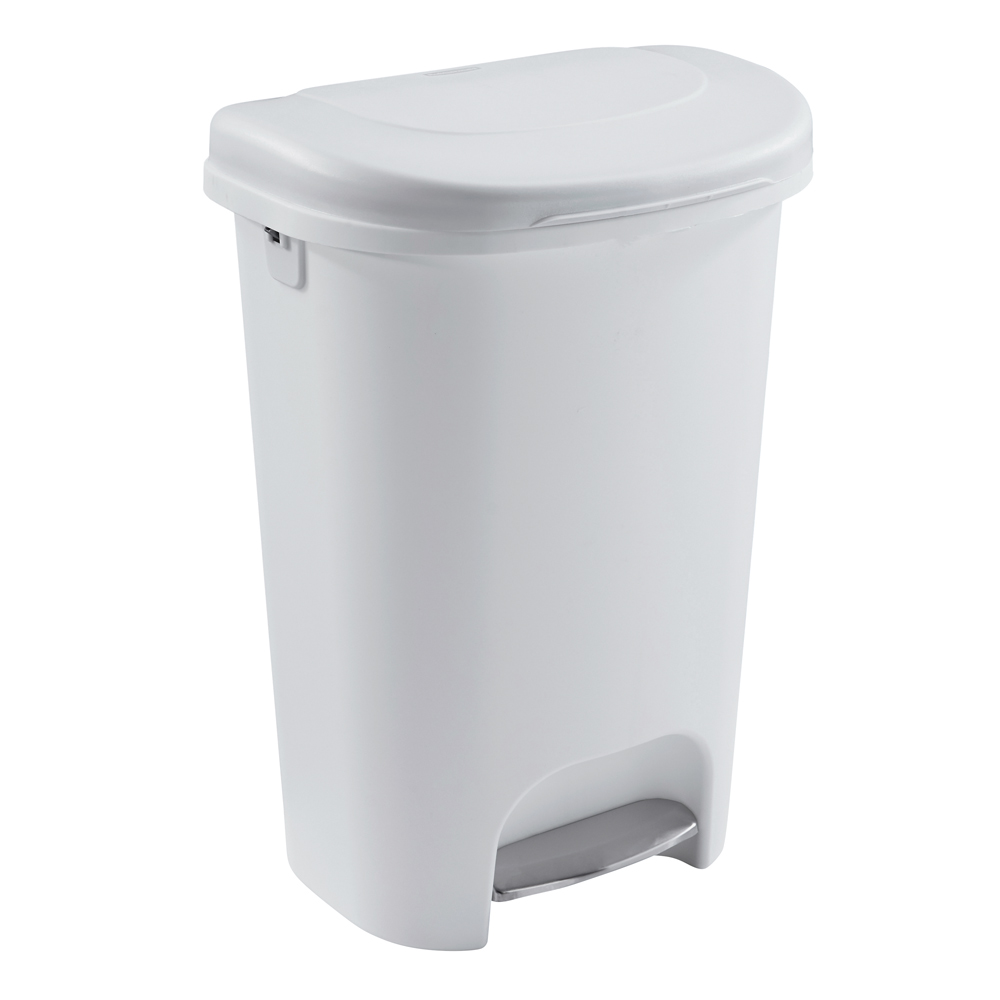 Basurero con pedal 13 gal blanco - Basureros para hogar