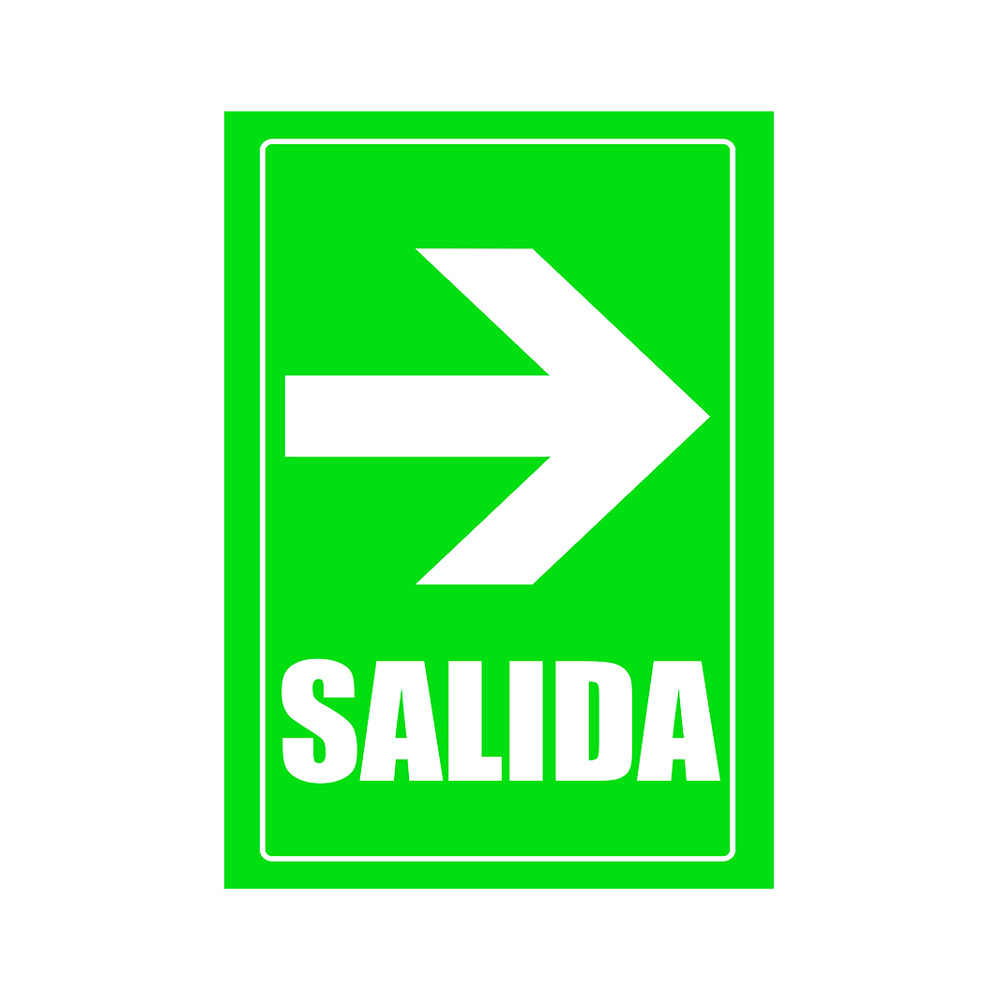 Rotulo con adhesivo 20 x 30 cm flecha salida derecha - Rótulos