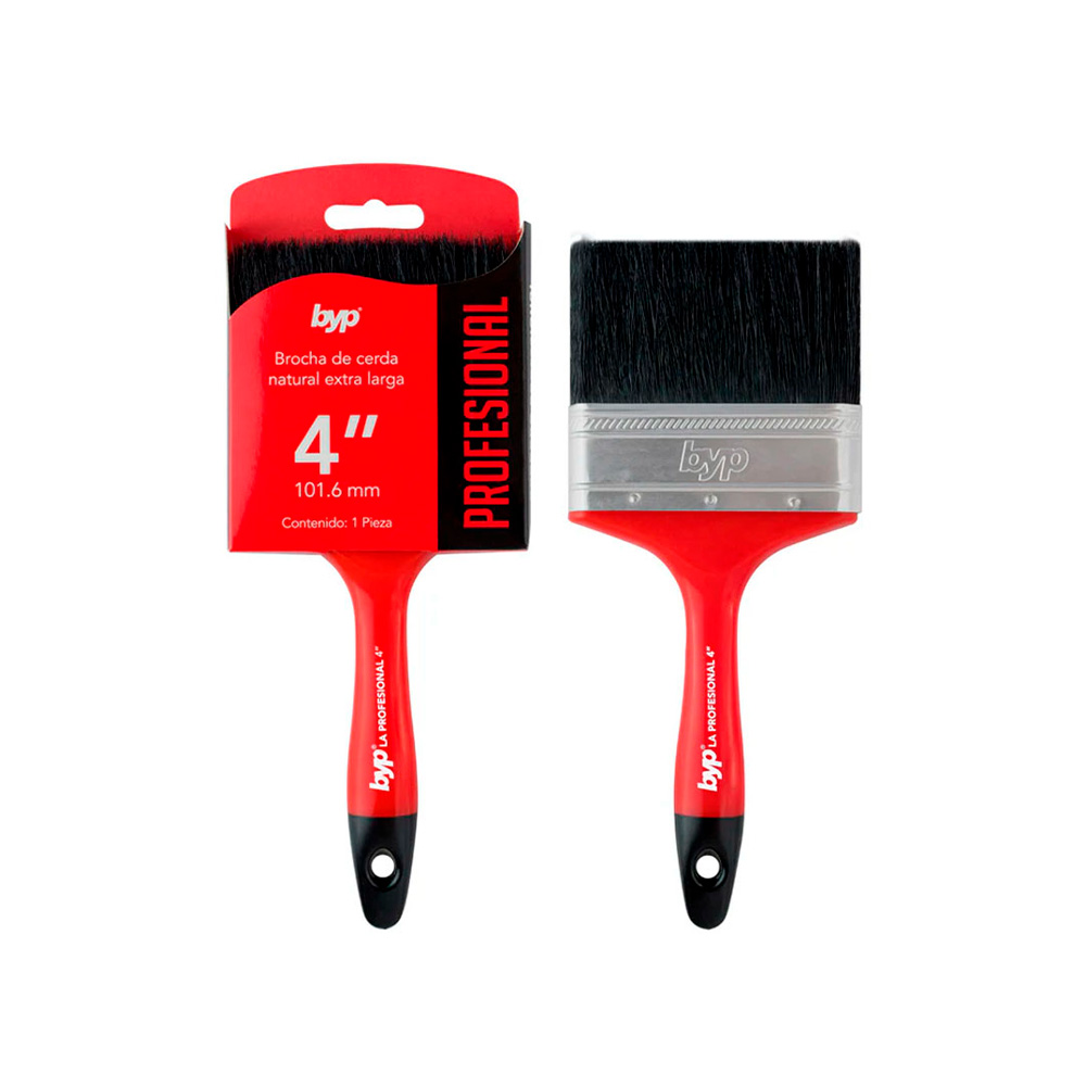 Brocha de cerda natural 4 pulg mango plastico - Brochas