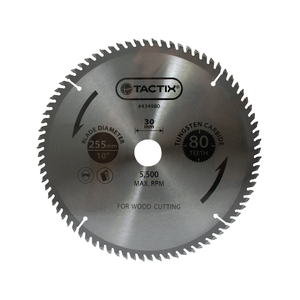 Disco sierra circular 10 pulg (255x30 mm) 80t TACTIX | Envíos a todo El ...