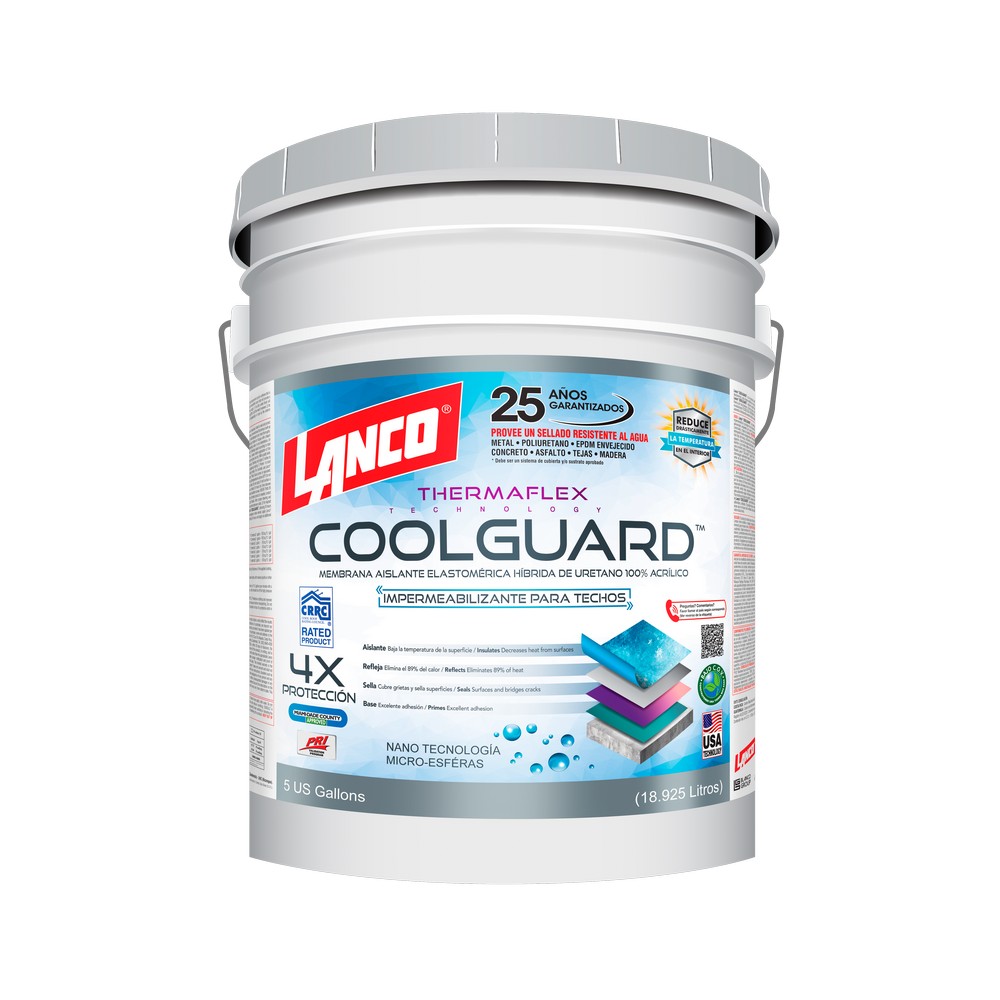 Impermeabilizante para techos teja coolguard cubeta (18.925 l) | Novex
