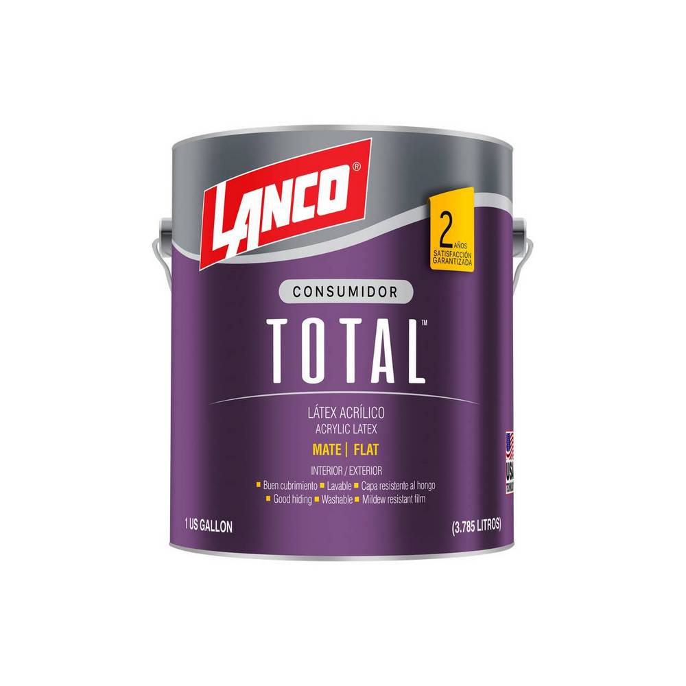 Pintura látex color verde palma mate total lx 3.785 l (gal)