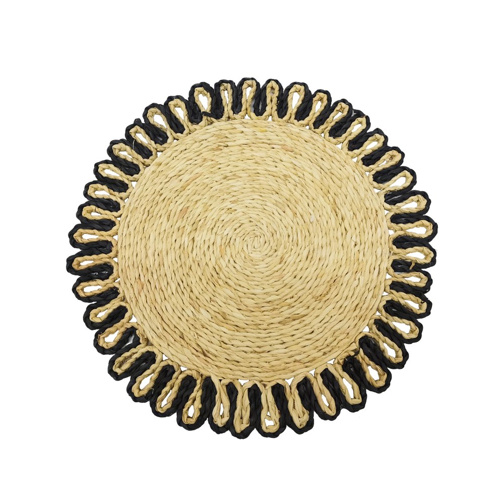 Individual redondo 38 cm borde negro - Individuales