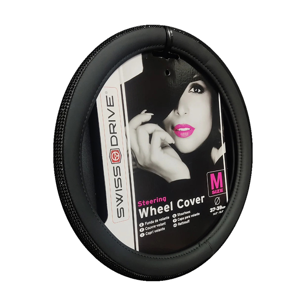 Forro para timón girly bling negro - Forros para timón
