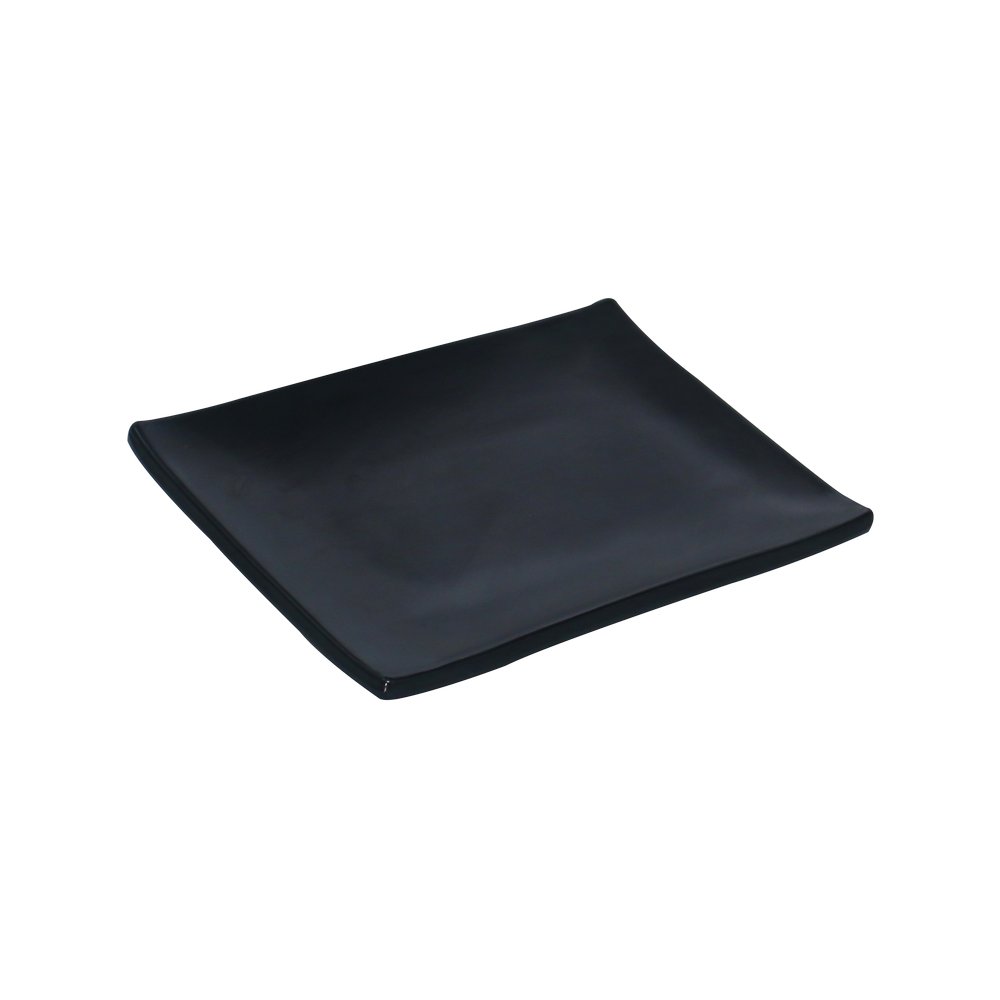 Plato rectangular de melamina 22.8x15.6x2.2 cm negro matte - Platos de ...