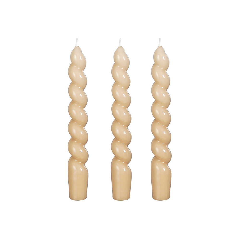 Candela decorativa larga 18.5 cm crema 3 piezas - Candelas aromatizantes