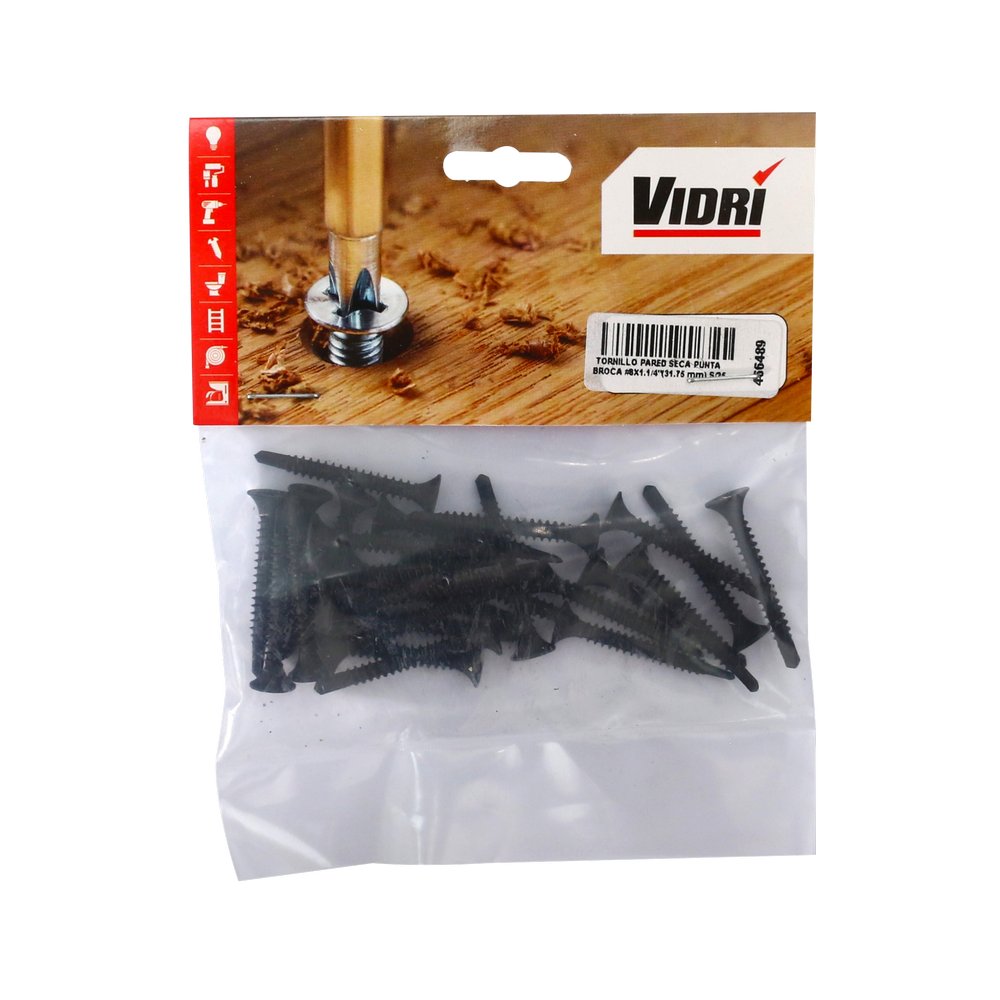Tornillo #6x1.1/4 pulg (31.75 mm) punta broca para pared secas/25 MATCO ...