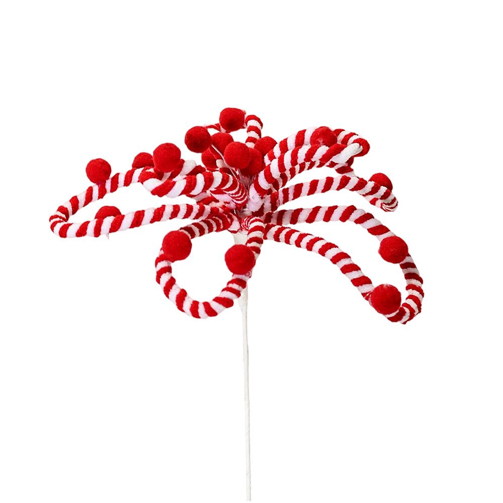 Rama navideña 22 cm candy cane rojo/blanco jbxmas - Flores y ramas