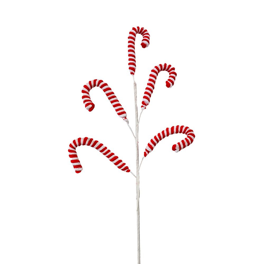 Rama navideña 64 cm candy cane rojo/blanco jbxmas - Flores y ramas