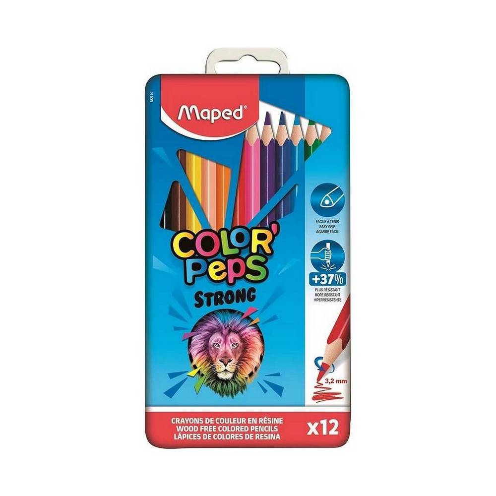 Colores color'peps strong con caja metalica 12 piezas MAPED | Envíos a ...