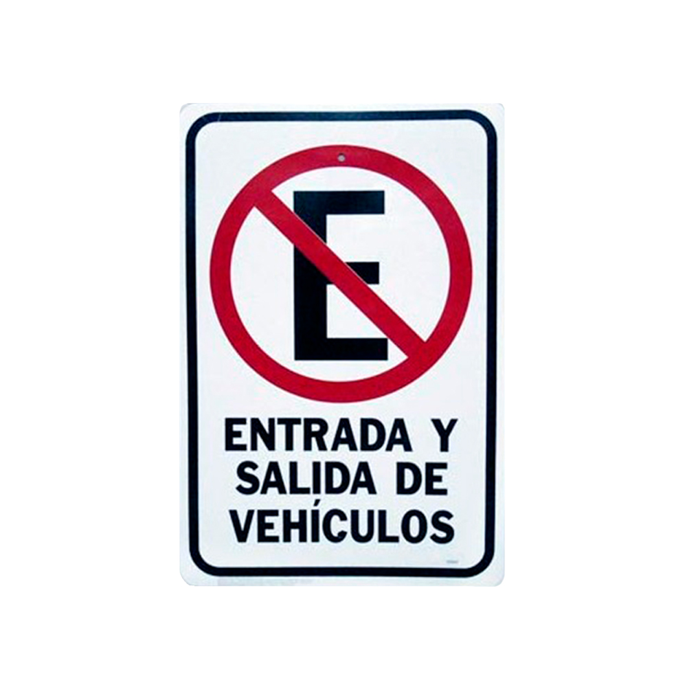 Rotulo entrada salida vehiculo 30x46 cm - Rótulos