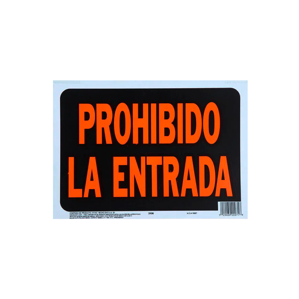 Rotulo prohibido la entrada 23x30 cm - Rótulos