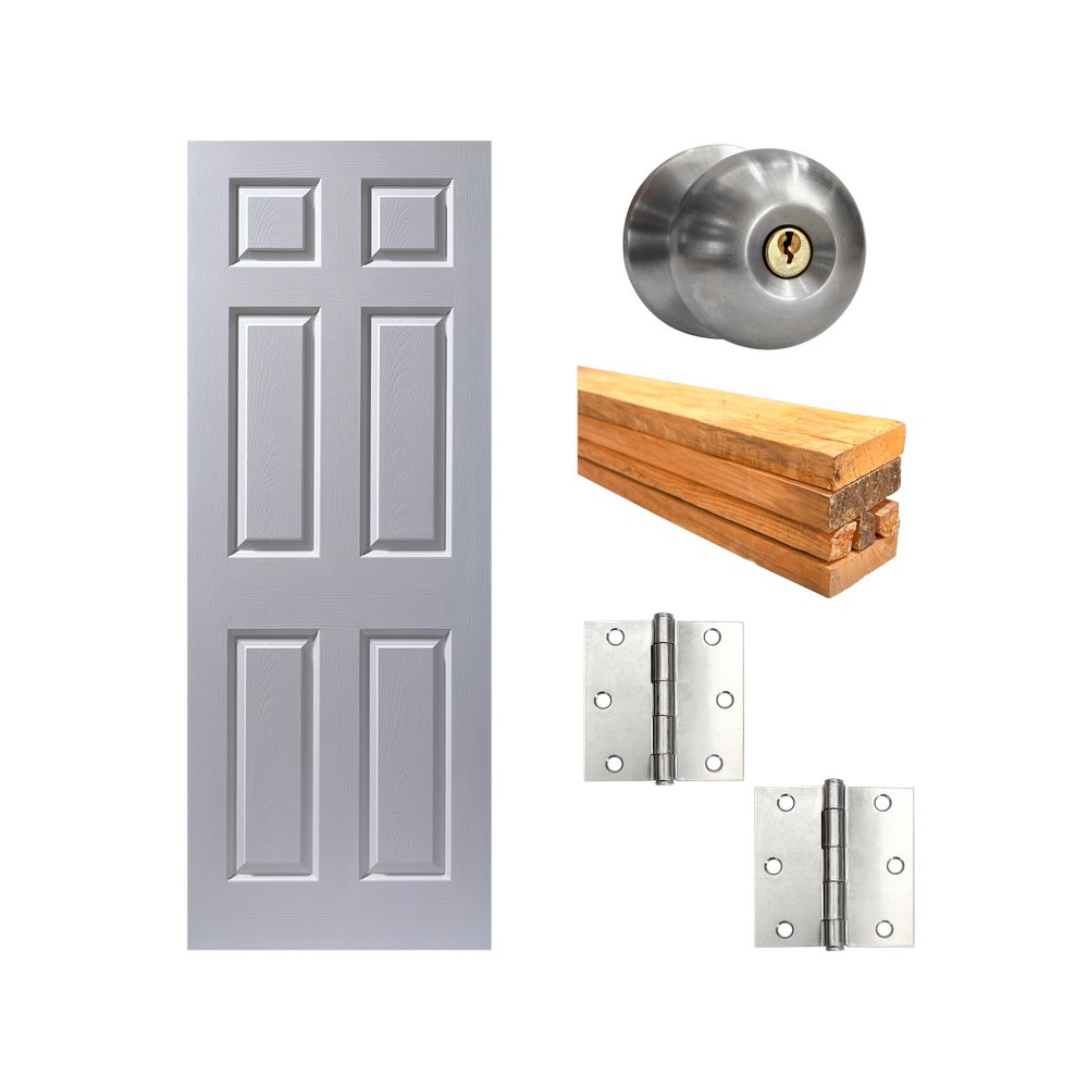 PUERTA COLONIAL 0.75X2.00 CERRADURA Y BISAGRA NIQUEL SATINADO